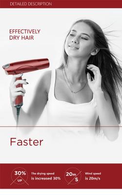 Cina GUYLAND Hotel Hair Dryer 1800W Portable Foldable For Travel in vendita