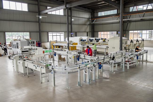 Non-stop high speed toilet paper production line