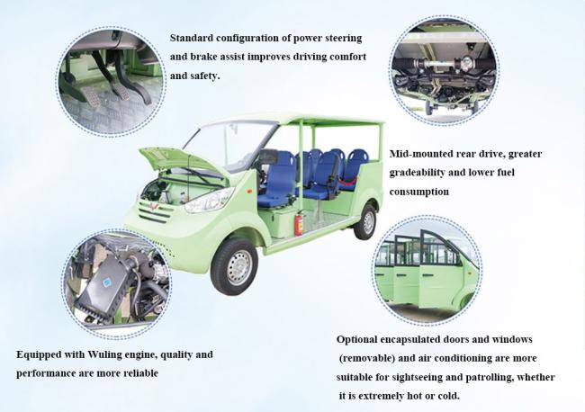 Chinese Sightseeing Carts Tourist Electric Shuttle Bus, 4 Wheel Amusement Park Sightseeing Car