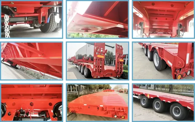 Heavy Load 50t-60t 3/4 Axles Lowboy/Low Deck/Platform/Loader for Excavators Transport