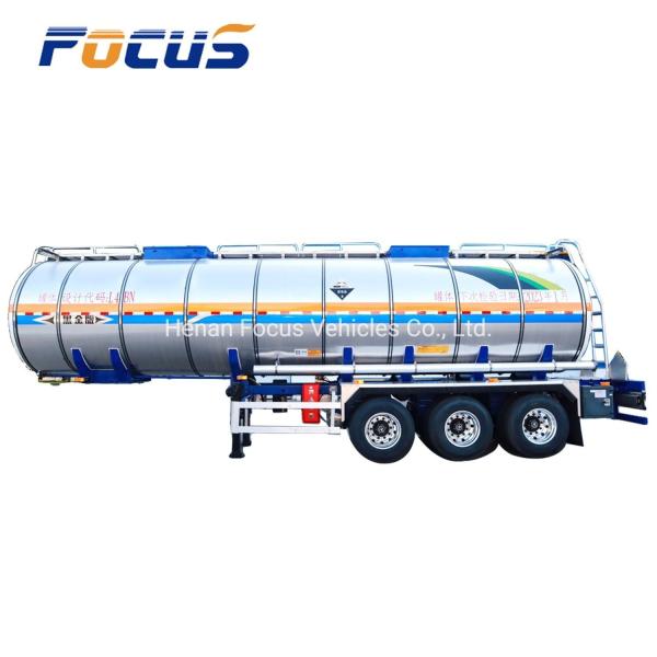 6.0mm Thickness 2 API Valve Aluminum Tanker Semi-Trailer for Edible Oil ...