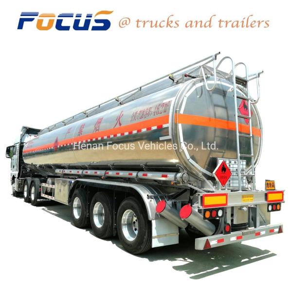 6.0mm Thickness 2 API Valve Aluminum Tanker Semi-Trailer for Edible Oil ...