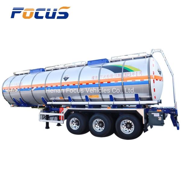 Quality 40000 Liters Liquid Glacial Acetic Acid Transport Aluminum Alloy Tanker Truck Trailer for sale