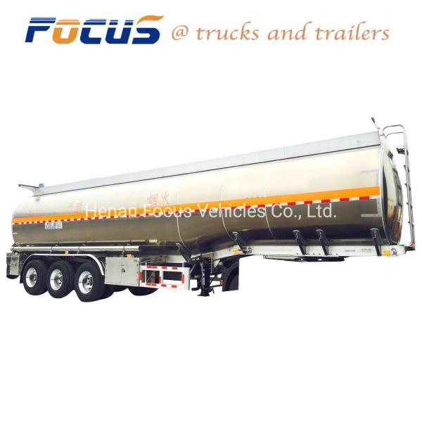 Quality 3/4 Axles Aluminum Fuel Tanker Trailer with Airbag Suspension and Font Axle Lifting for sale