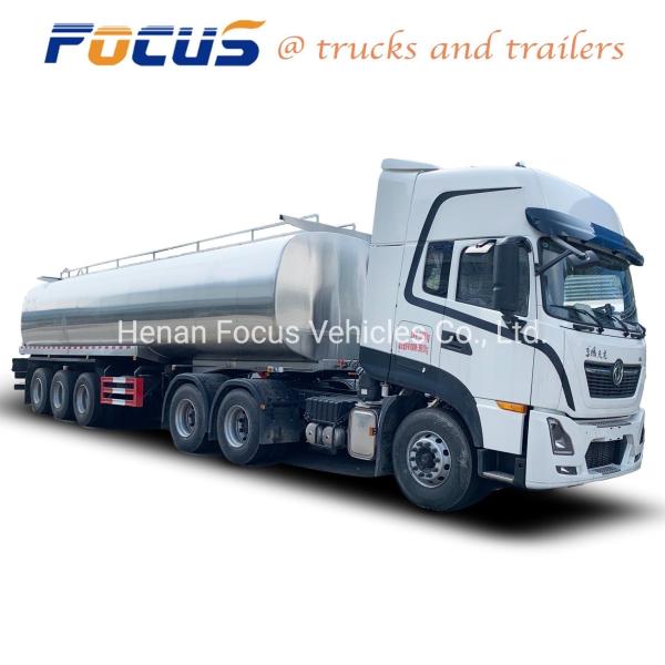 Quality Fresh Milk Juice Transport Stainless Steel Tank Trailer with Insulation Cover 34000 Liters for sale