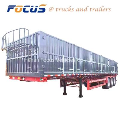 Highly Versatile 3 Axles 40t 60t Dropside Flatbed Semi-Trailer for Boxes, Pallets, Bulk Cargo Transport