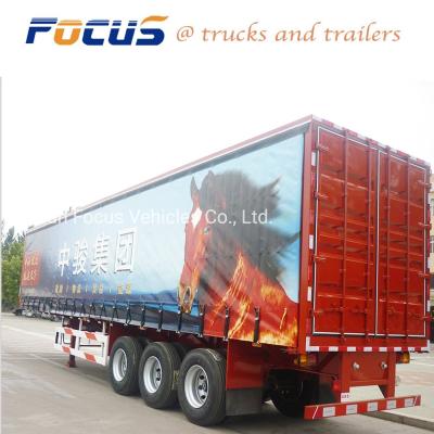China Jost Langing Gear 40FT Curtain Sided Lorry for Easy Forklift Beer Pallet Handling for sale
