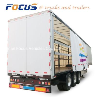 China Steel Tri Axle 30tons Curtain-Side Trailers for Beers Pellets Transportation Solutions for sale