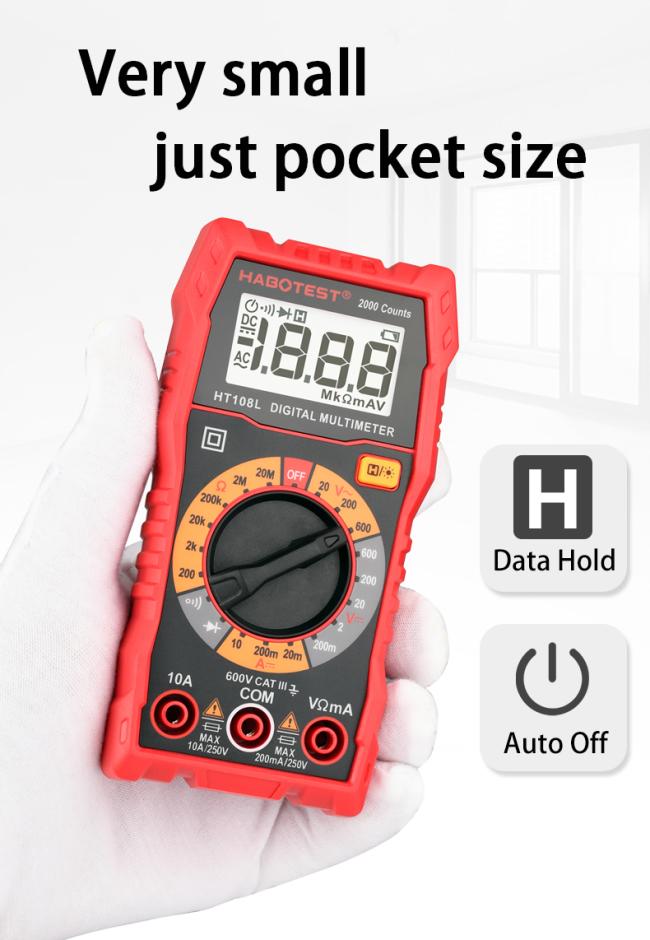 Habotest HT108L Digital Multimeter with accessories