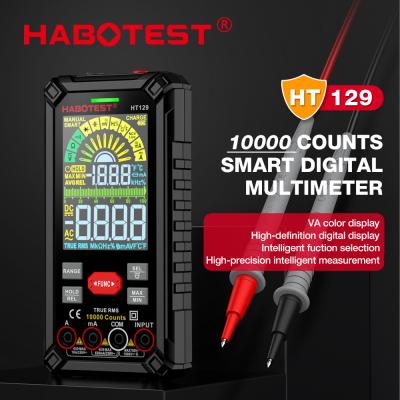 China HT129 10000 Contas Multiméter Digital Inteligente Anticombustão DC AC Voltagem Corrente Verdadeira RMS Voltmetro Recarregável Multitester à venda