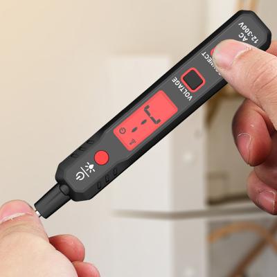 중국 HABOTEST 전압 탐지기 HT89 AC 300V 민감 인덕션 검사 펜 백라 라이트 AC 전압 검사 사운드 라이트 알람 LCD 디스플레이 판매용