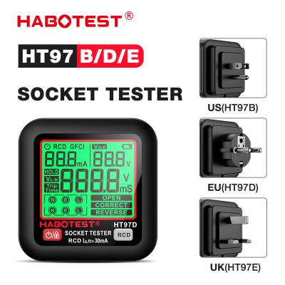 China HT97 Teste de tomada digital Detector de tensão inteligente RCD GFCI Teste de tensão UE EUA Reino Unido Plug Large Display Certificado CE à venda
