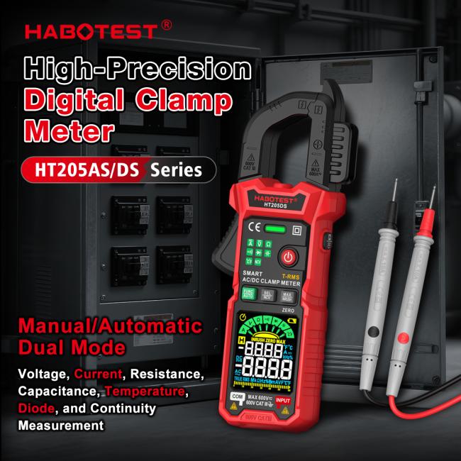 HABOTEST HT205AS/DS Digital Clamp Meter front view