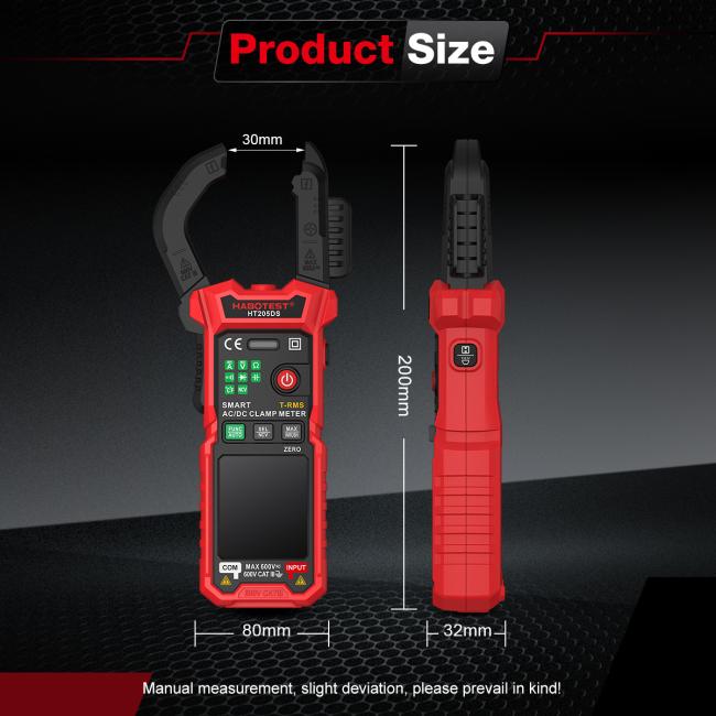 HABOTEST HT205AS/DS Digital Clamp Meter with accessories