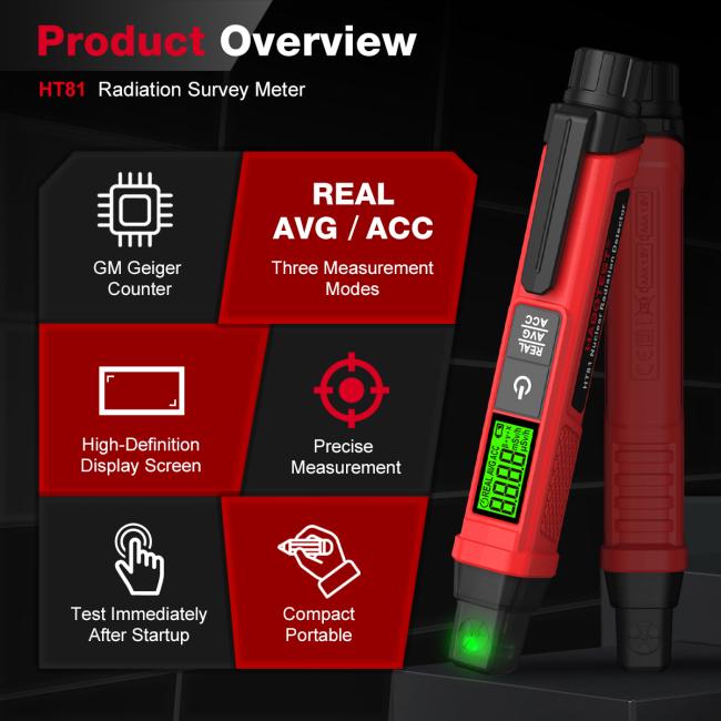 HT81 Geiger Counter side view