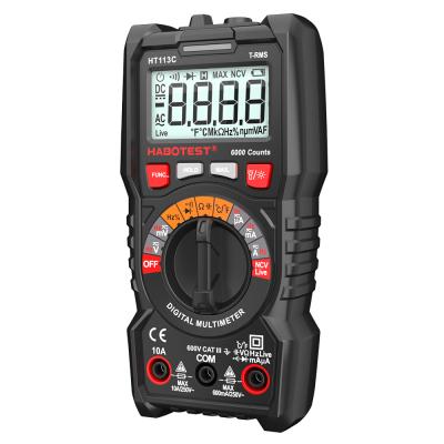 China Habotest HT113C Digital Multimeter with Safety Rating CAT III 600V ABS Material and Low Battery Indicator for sale
