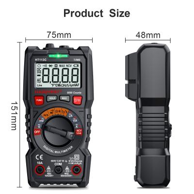 China Habotest HT113C Digital Multimeter with Safety Rating CAT III 600V ABS Material and Low Battery Indicator for sale