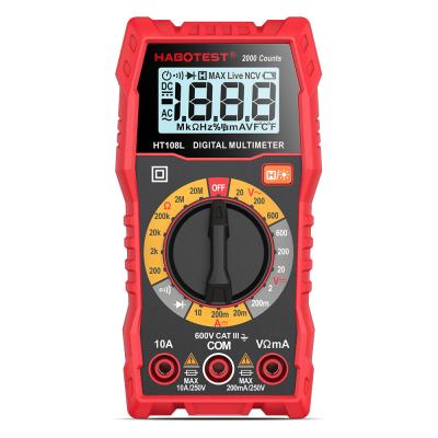 China Habotest HT108L Low Price Manual Range Digital Multimeter with Safety Rating CATIII 600V for Industrial and Household Use for sale
