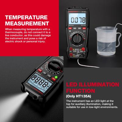 China Habotest HT135A 10A Max Current 1000V Max Voltage 40.00mF Capacitance Range Digital Multimeter for sale