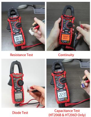 China 6000 Counts 60M Ohm 2xAAA Batteries AC Clamp Meter for sale