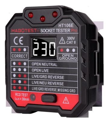 China El LCD exhibe al probador del enchufe del zócalo de 250V EN61010-1, probador del zócalo con la prueba de RCD en venta