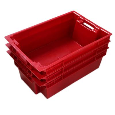 China Red Food Grade Meat Plastic Container Box Stacked And Nested for sale