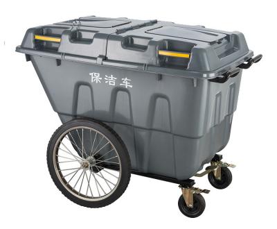China 400L trash can trolley dumping carts with wheels for sale