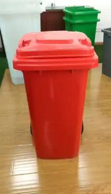 China Big Rubbish Mobile Garbage Rubbish Bin Trash Can Good Quality 120L Plastic Outdoor Rolling Cover Type Standing Rectangular for sale