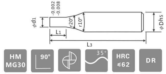 Solid Carbide 2 Flute Square Micro Endmills for Wear-Resistant Alloy