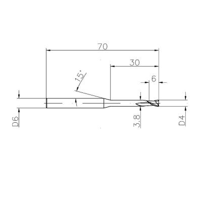 Cina 55HRC 2 carburo di tungsteno della flauto 4mm Endmill per metallo duro in vendita