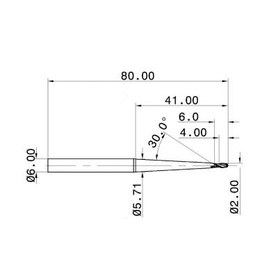 China 65HRC 2 Tapered Flutes Solid Carbide Ball Nose End Mill for sale