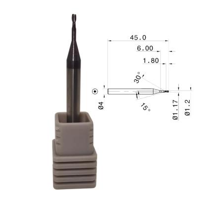 China 55HRC 2 Flutes Cemented Carbide End Mill for Hard Material for sale