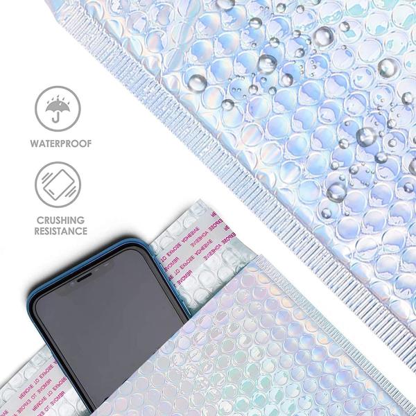 Quality CTCX Custom Holographic Cushion Insulated Bubble Mailers Matte Aluminum Glamour for sale