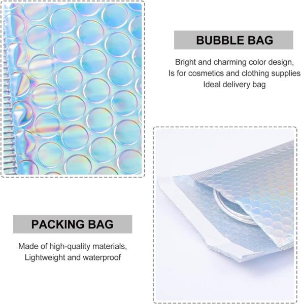Quality CTCX Custom Holographic Cushion Insulated Bubble Mailers Matte Aluminum Glamour for sale