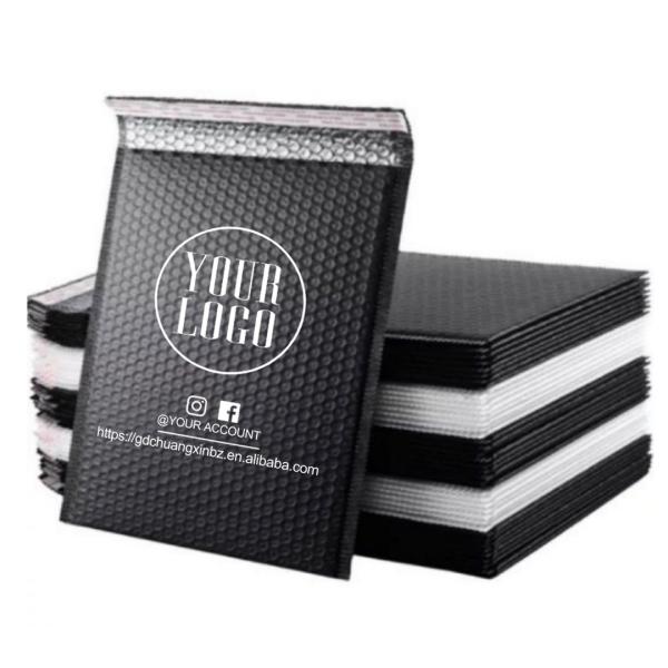 Quality CTCX Mailer Bag Print Logo Bubble Mailer Black Air Bubble Envelopes Mailer Bags for Express Delivery Bubble Envelope Packaging for sale