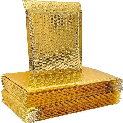 China CTCX Small Gold Padded Envelope Bubble Mailers Custom Logo Gold Shipping Bags Metallic Bubble Mailer Bubble Polymailers for sale