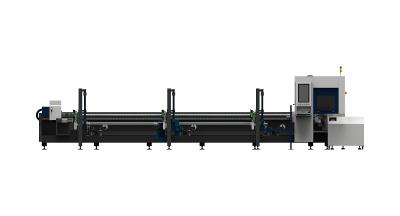 China 80w 100w 130w 150w Tube Metal Laser Cutting Machine Side Mounted Lathe Fully Automatic Loading for sale