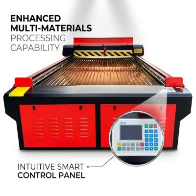 China QH 1325D Dual Head CO2 Laser Cutting Machine 150W 1300x2500mm Large Format with Pass Through Doors for sale