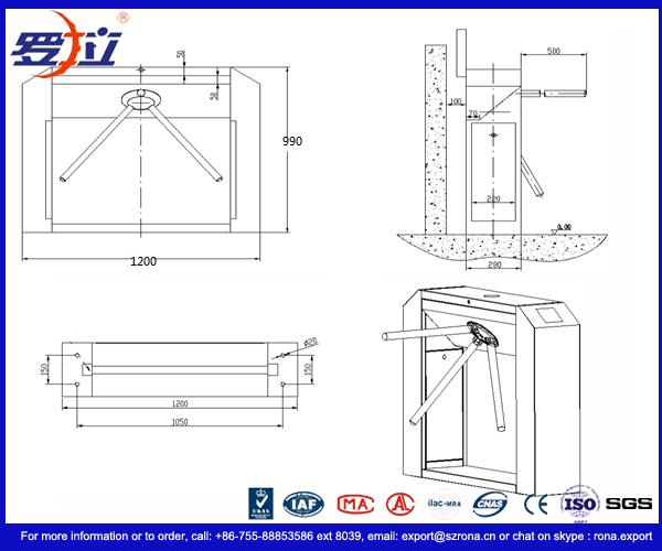 304 Stainless Steel Durable Tripod Turnstile Gate for Amusement Park