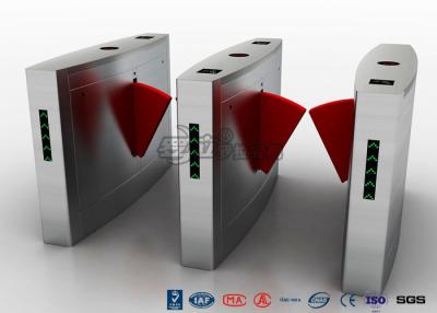 China Flap Barrier Gate Organic Glass Retractable RFID Card Reader Counter Speed Gate for sale