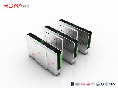 China Automatic Pedestrian 304 Flap Barrier Gate With Servo Motor 900mm Width for sale