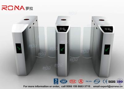 China CE Approved Sliding Barrier Gate Turnstile Tempered Glass 30 Persons / Min for sale