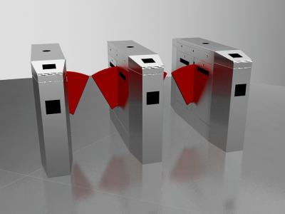China Bi - Directional Flap Barrier Gate Turnstile Two Lane Barcode Scanner Durable for sale