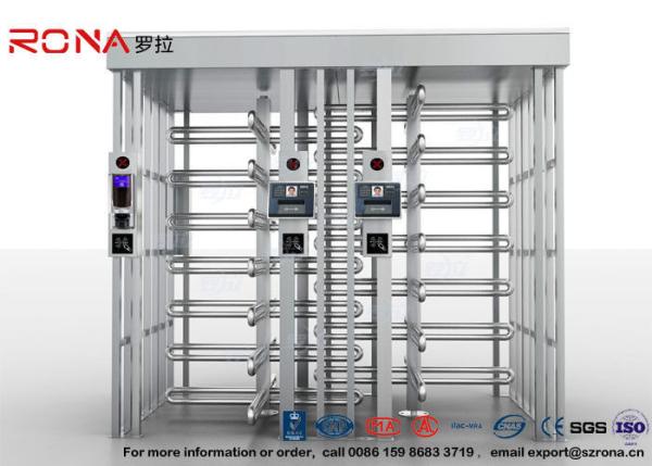 Quality 304 Stainless Steel Turnstile Full Height Brushed Surface Treatment With Double Lane for sale