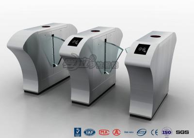 China Organic Glass Flap Pedestrian Turnstile Gate , Turnstile Access Control System 20W for sale