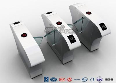 China Organic Glass Flap Pedestrian Turnstile Gate , Turnstile Access Control System 20W for sale