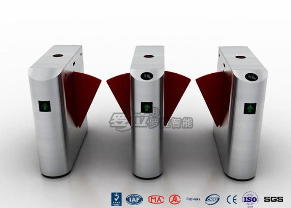 Quality Entrance Flap Pedestrian Turnstile Gate SUS 304 With Fingerprint Recognition System for sale