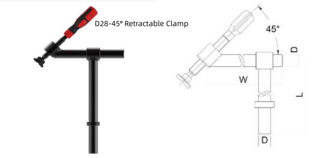 D28-45&Acirc;&deg; Retractable Clamp specifications