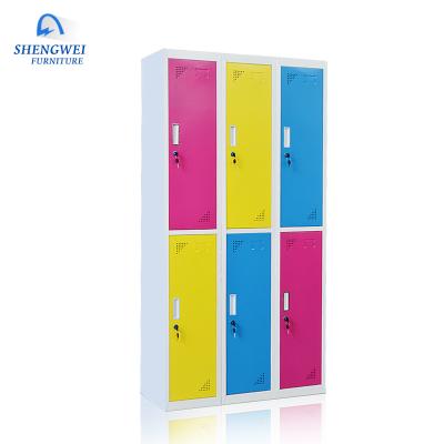 China 6 Doors KD Structure Bedroom Steel Clothes Cupboard for sale