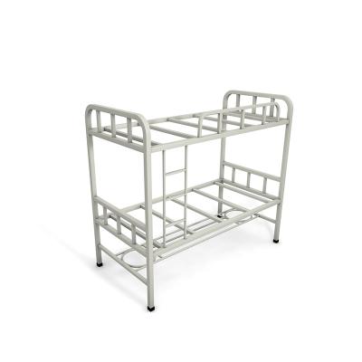 China Dormitory 46kg Gray Color Adult Size Steel Bunk Beds With Shoe Rack for sale
